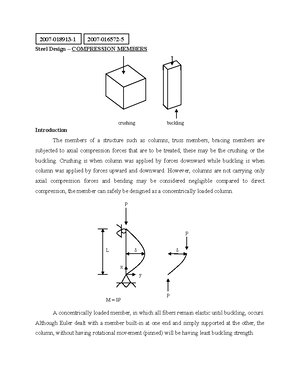 Short Column Notes - Chapter 8: SHORT COLUMNS I. INTRODUCTION A column ...