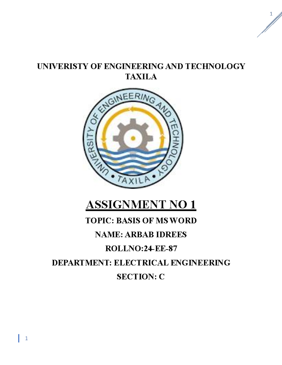 Assignment No 3 Much Use Full Notes Univeristy Of Engineering And Technology Taxila 
