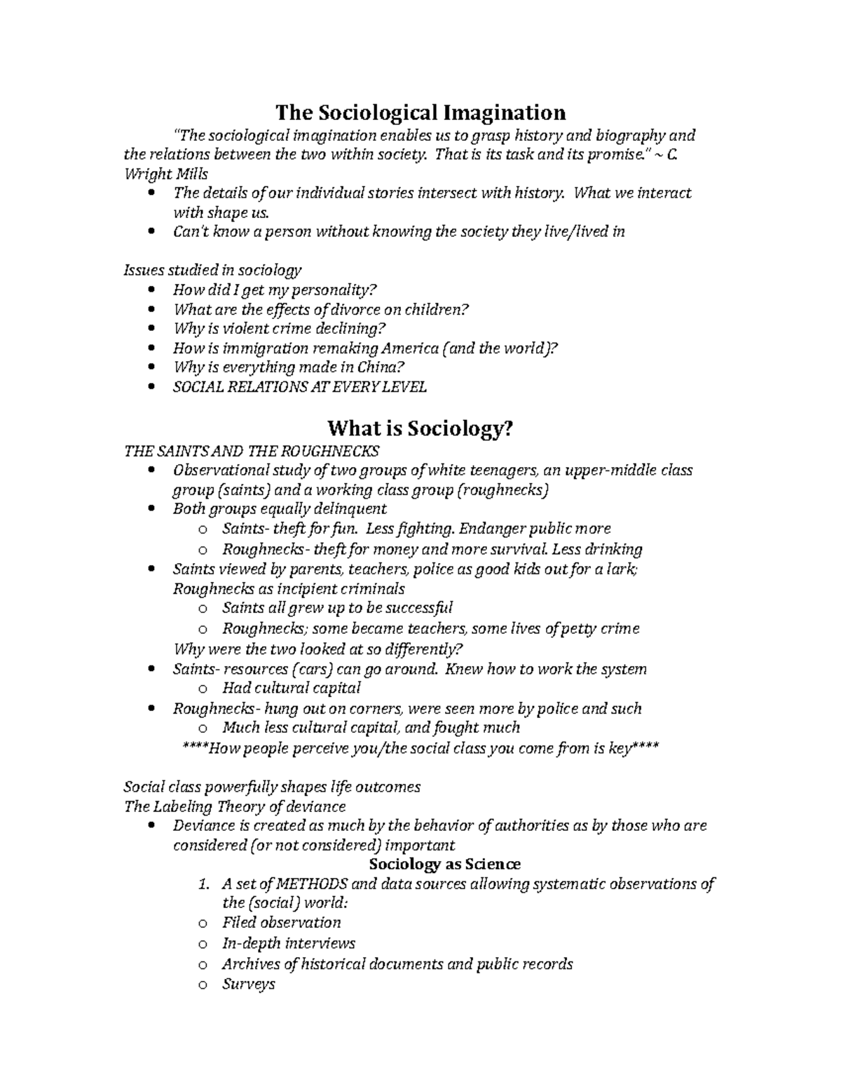 The Sociological Imagination - That is its task and its C. Wright Mills ...