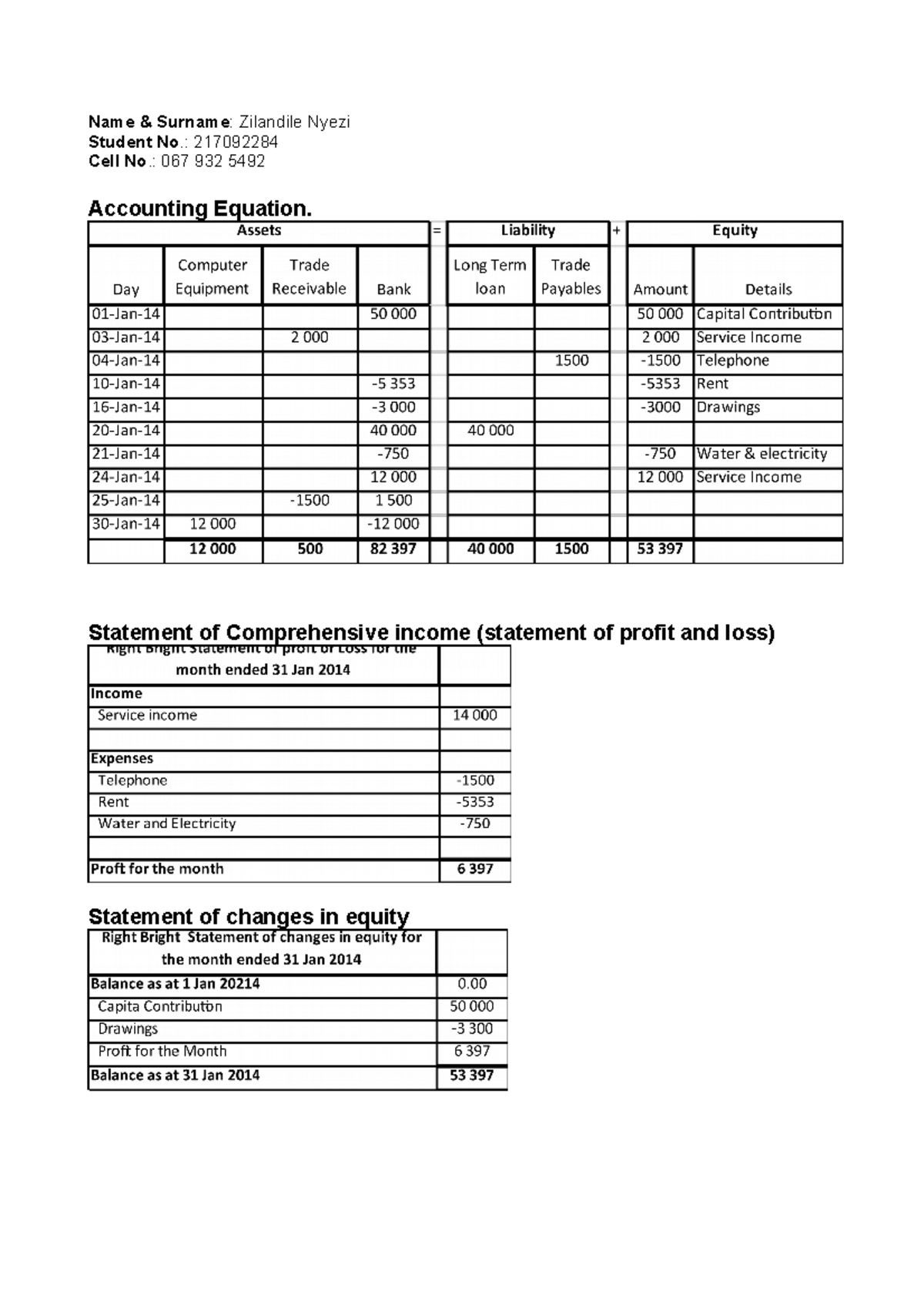 Accounting Equation, Transactions, AFS, Definitions - Task 1 Solutions ...