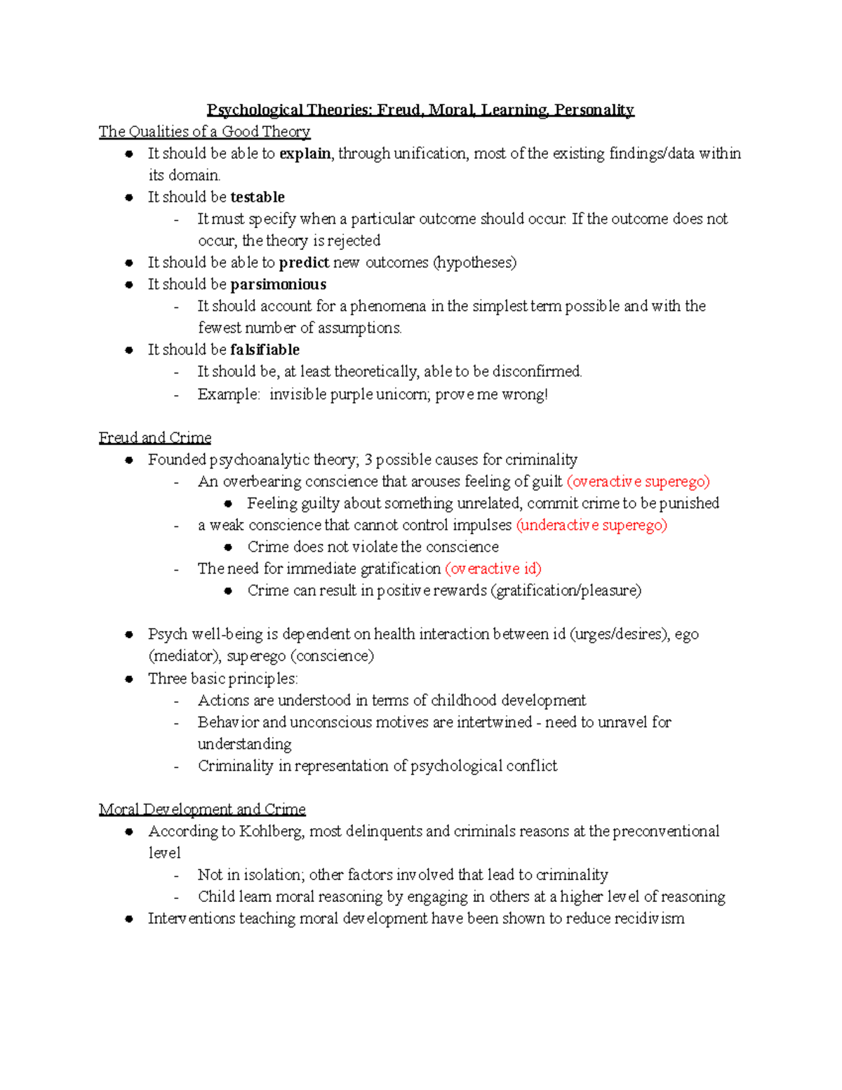 2 24 Psychological Theories Freud, Moral, Learning, Personality - It ...