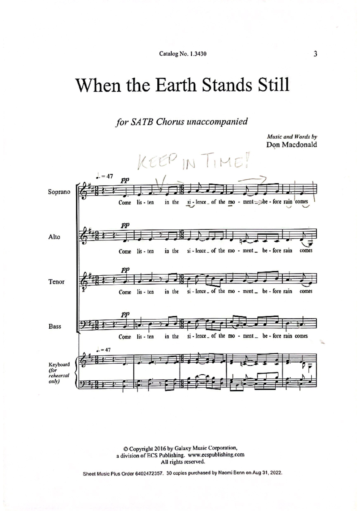 When The Earth Stands Stil sheet music - Studocu