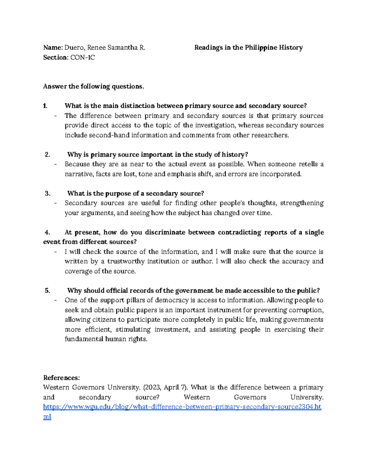 RPH Module#2 Assignment - Name: Duero, Renee Samantha R. Readings in ...