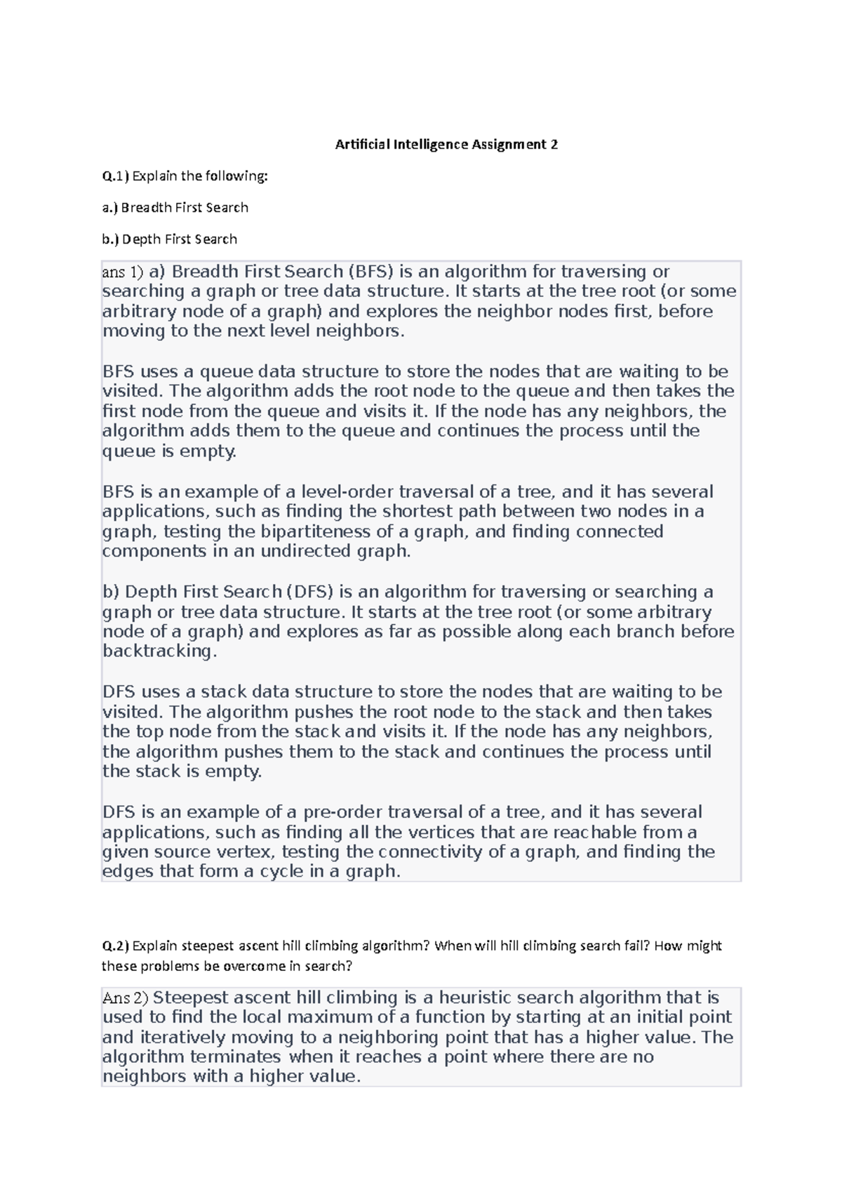 I am sharing 'Artificial Intelligence Assignment 2-1' with you - Artificial Intelligence ...