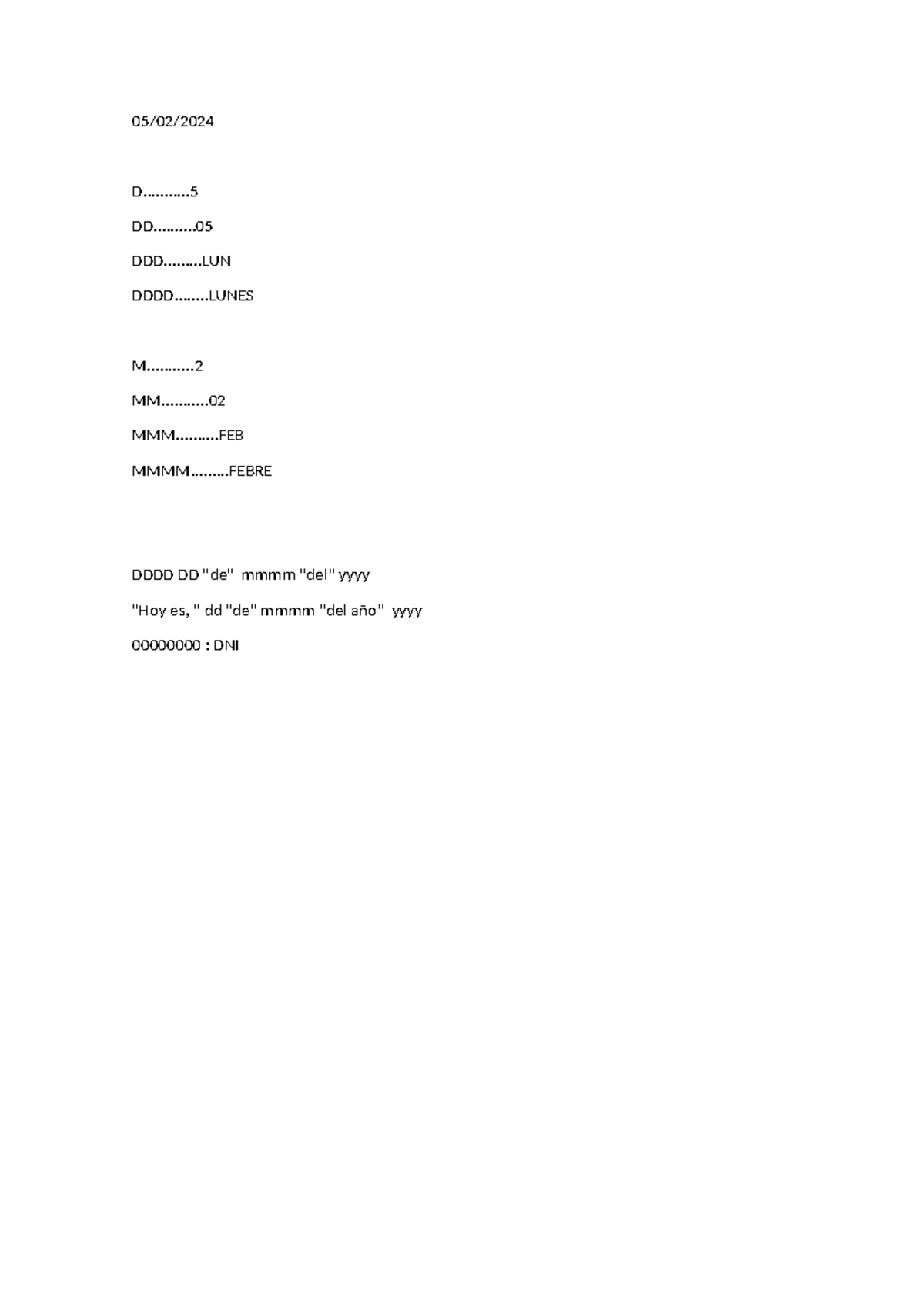 Formula - Excel Avanzado Empresarial - 05/02/ D........... DD ...