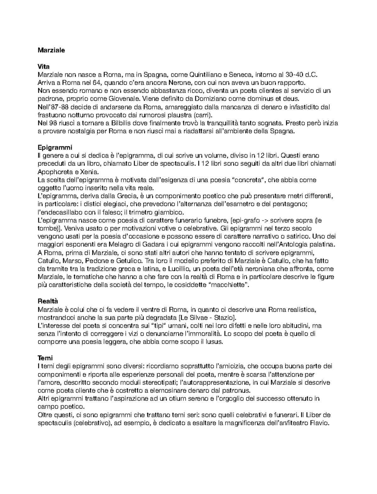 Marziale - Marziale Vita Marziale non nasce a Roma, ma in Spagna, come Quintiliano e Seneca ...