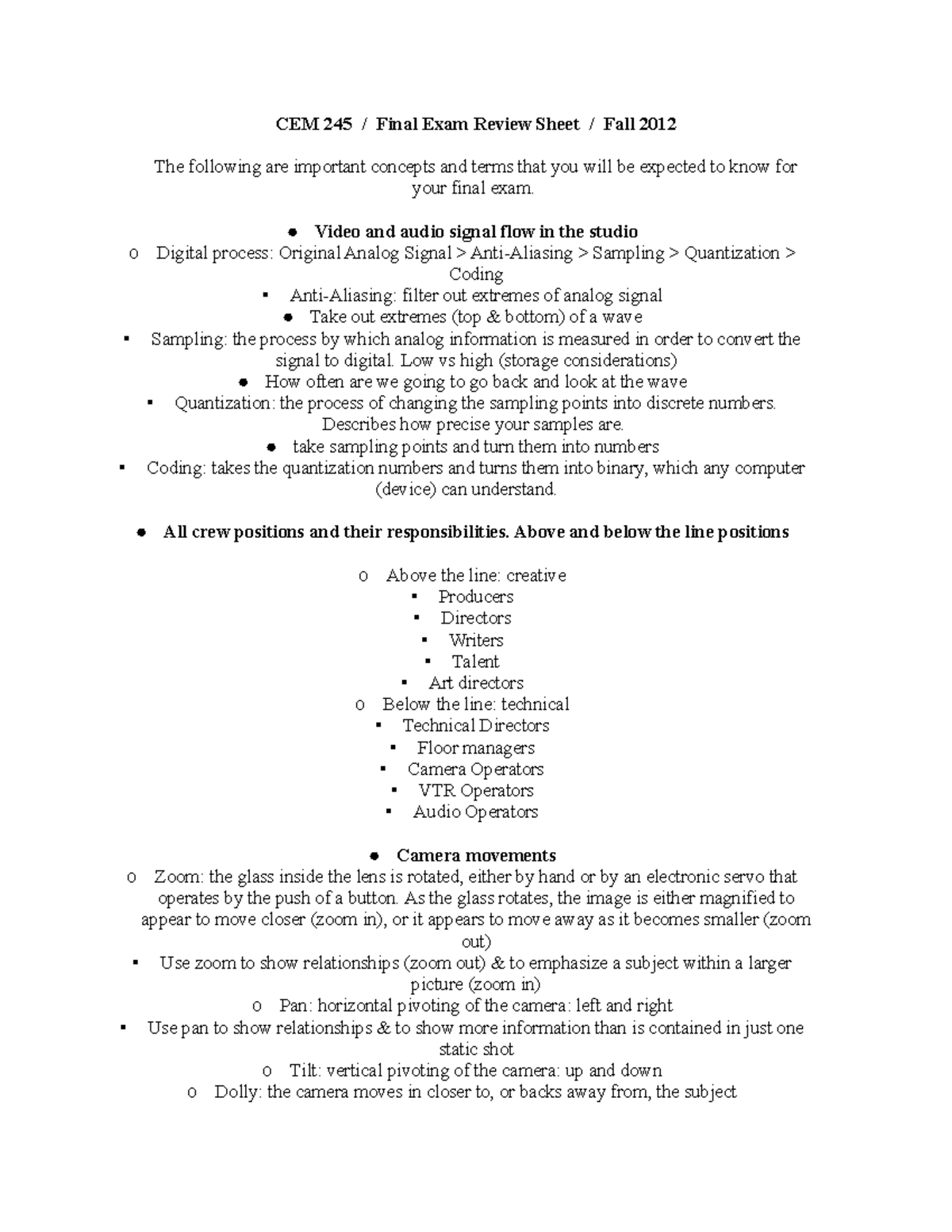 CEM 245 Final Exam Review Sheet - Deprecated API usage: The SVG back ...