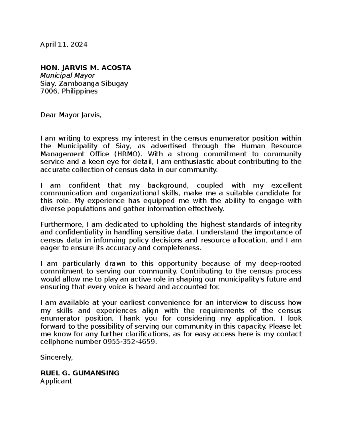 Census-application-letter - April 11, 2024 HON. JARVIS M. ACOSTA ...