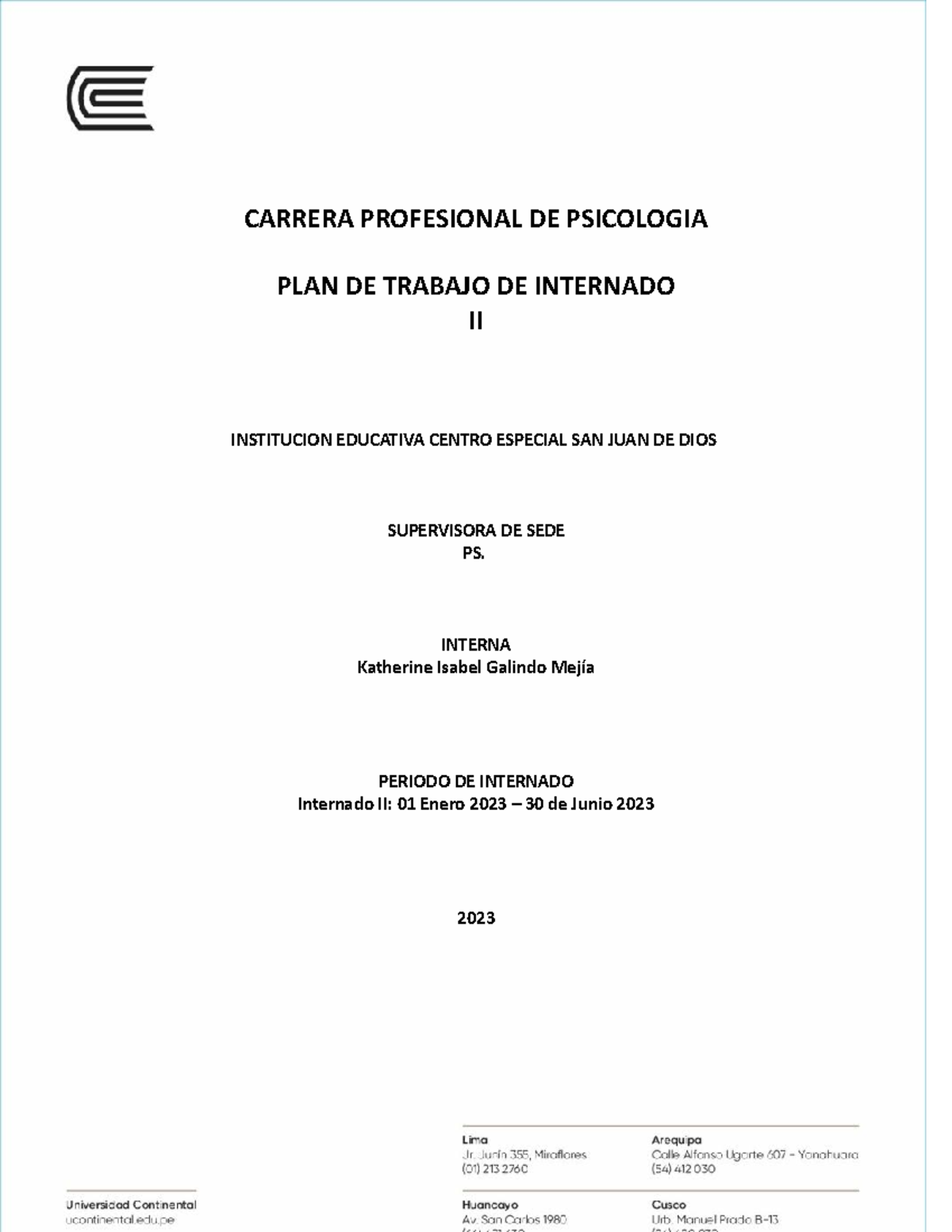 Plan de Internado - El término leer, un verbo, alude al proceso de ...