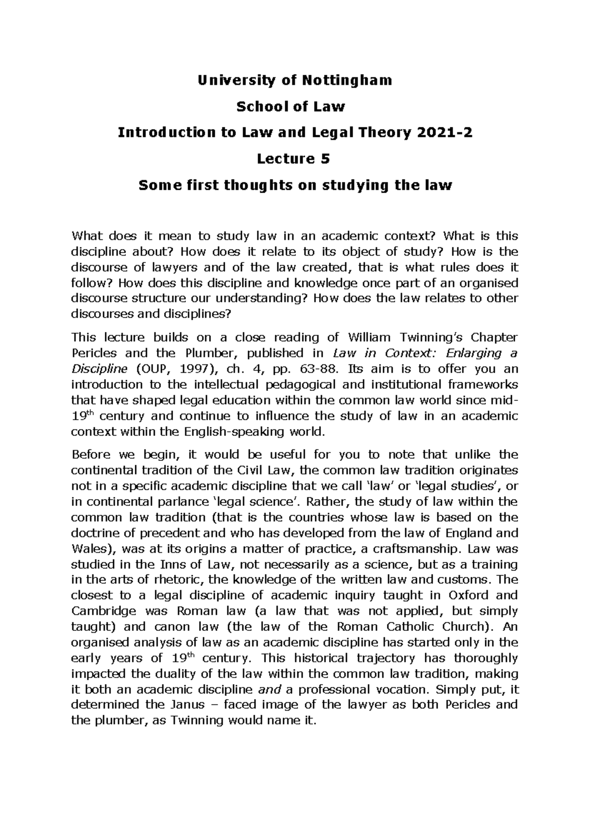 Lecture 5 2122 lecture note handouts - University of Nottingham School ...