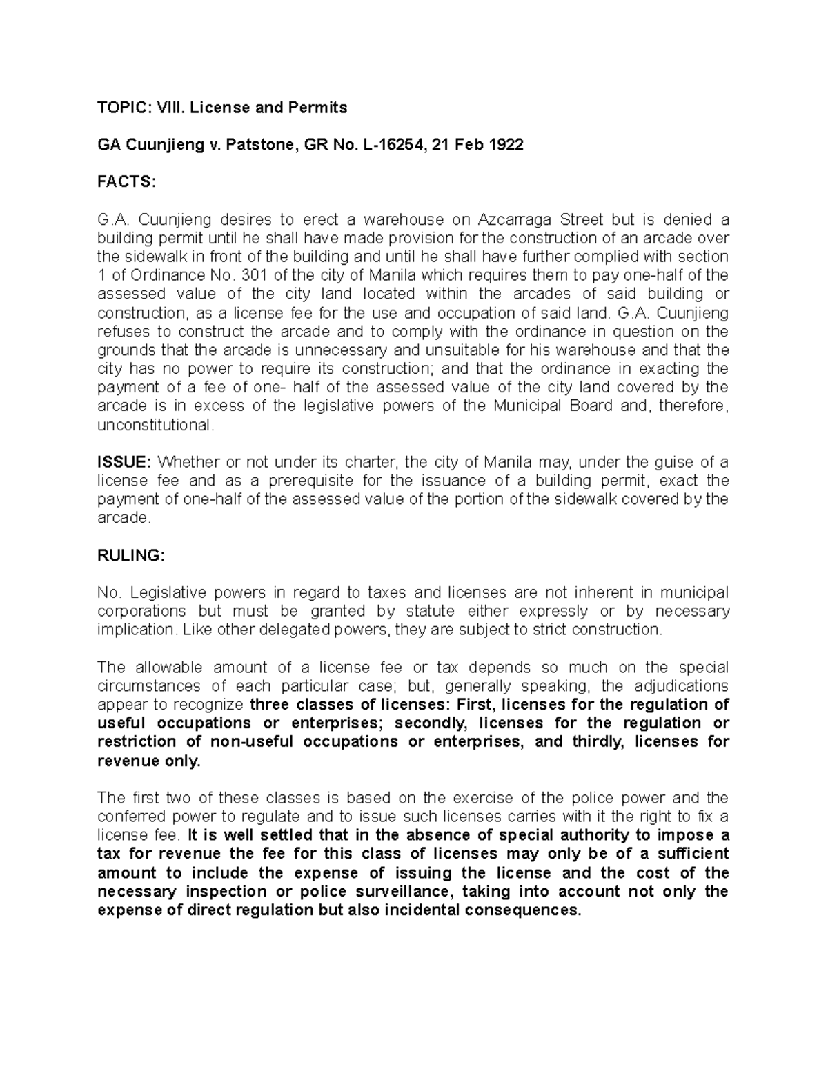 Local goverment code case digest. 2023 to 2024 school year - TOPIC ...