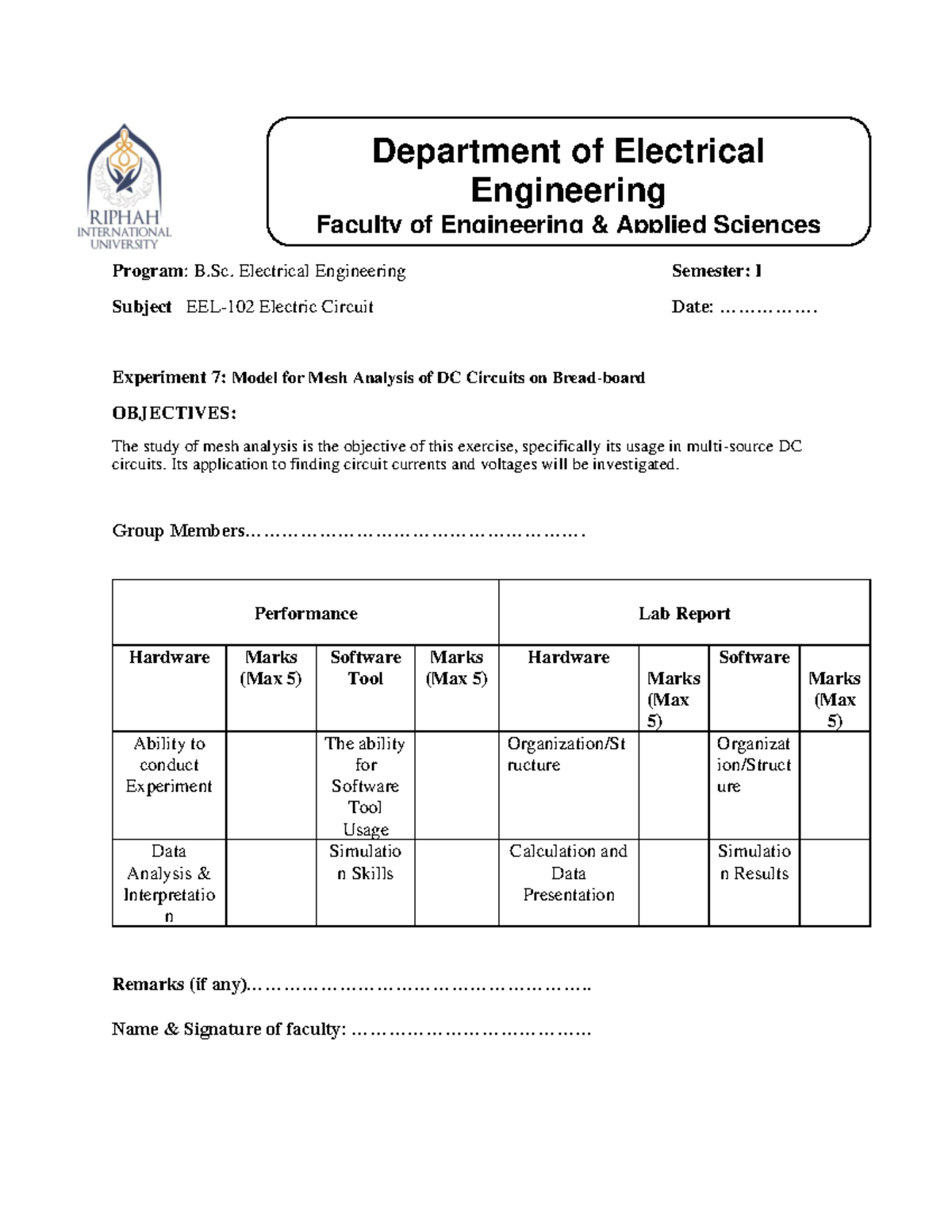 Shah Abdul Aziz Sahibzada (25791) Electric Circuits (LAB) Report 07 ...