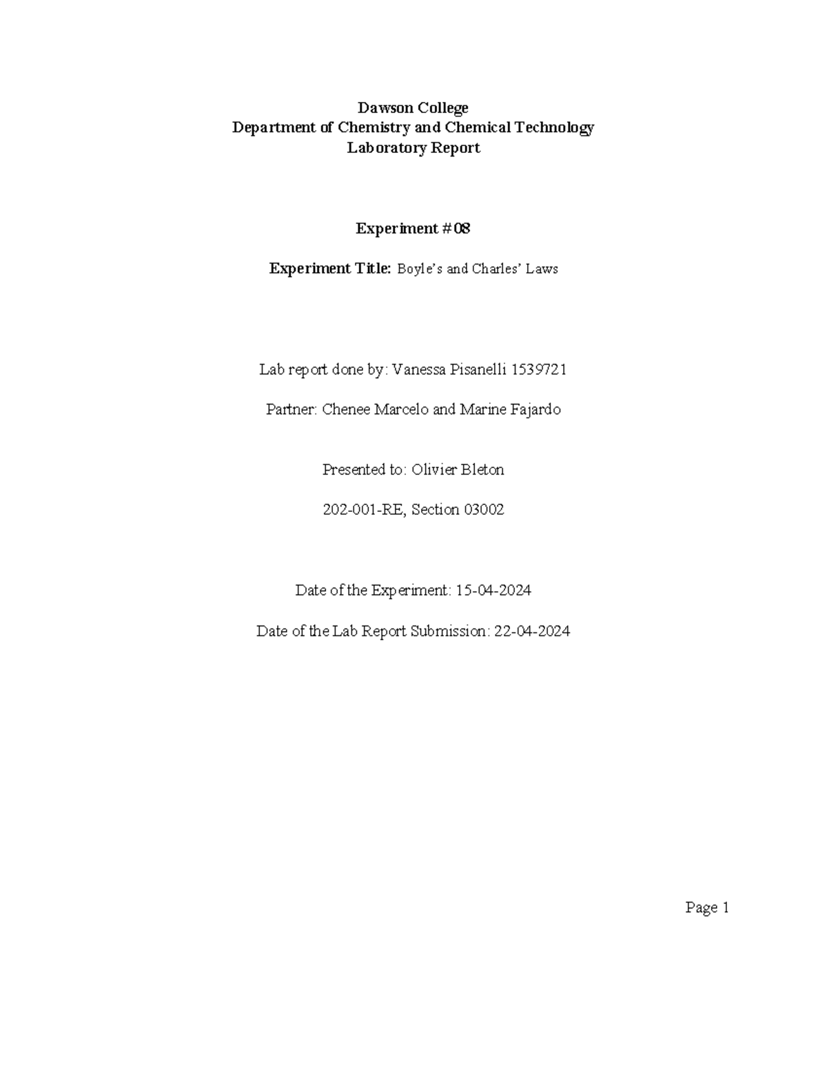 Lab #8 W2024 1 1 - Lab report #8 - Dawson College Department of ...