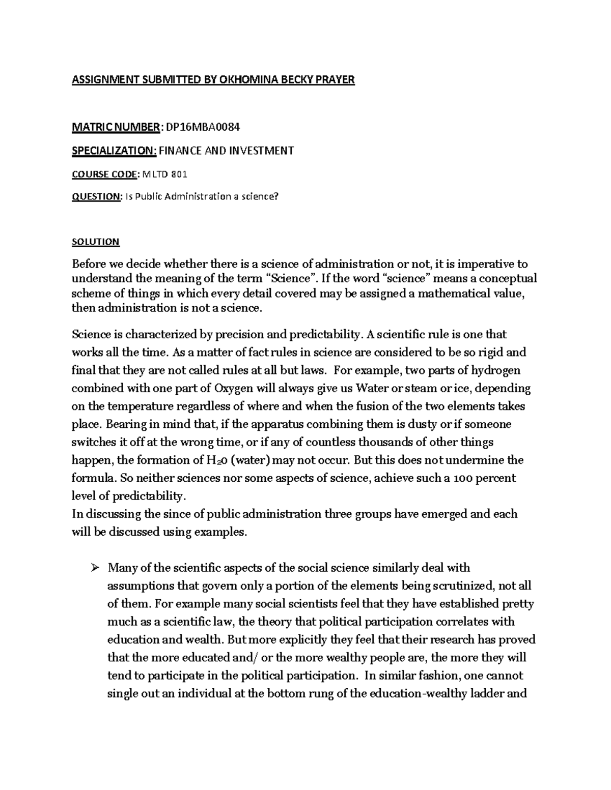 Mandatory assignments - Computer Science - ASSIGNMENT SUBMITTED BY OKHOMINA BECKY PRAYER MATRIC ...