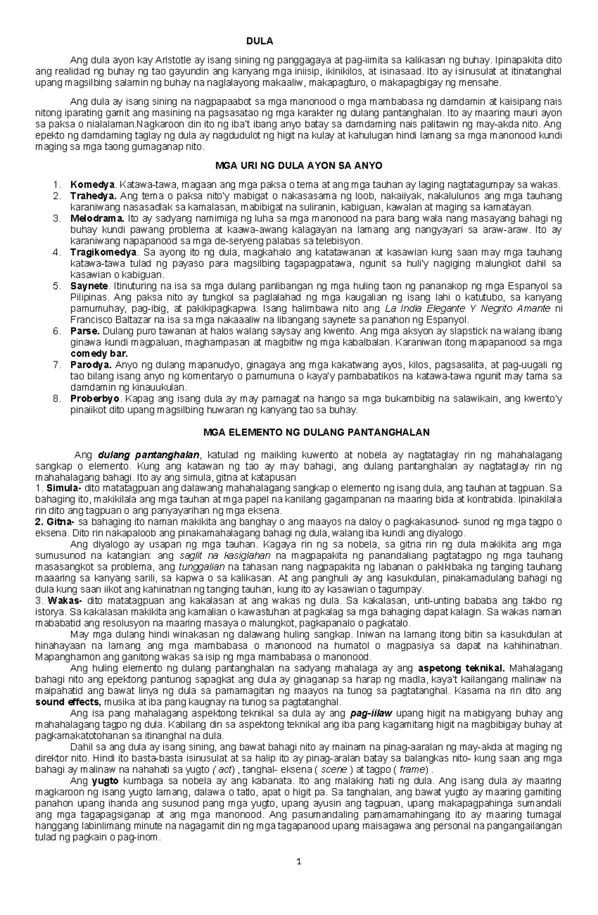 Aralin-2-DULA - wdww eq2eq2e q2 adadaf - DULA Ang dula ayon kay ...