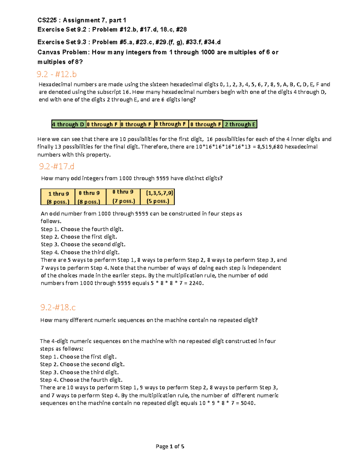HW7 Part1 Solution Key W23 - How many odd integers from 1000 through 9999 have distinct digits ...