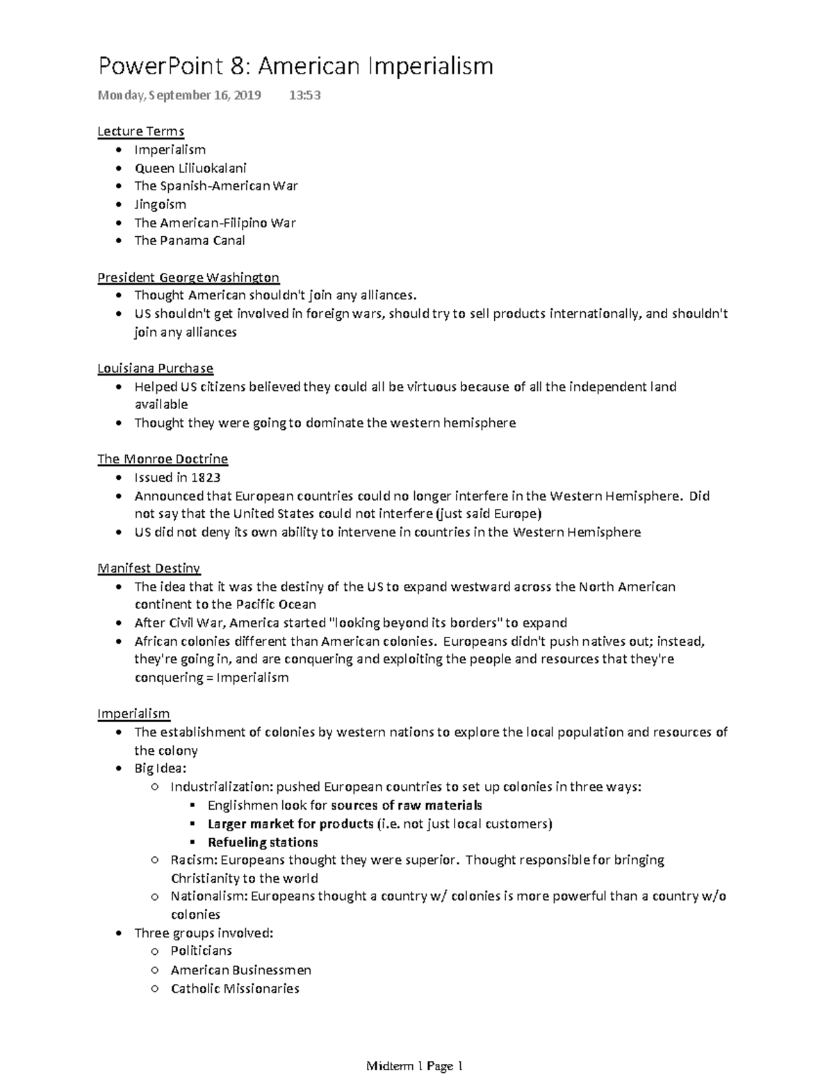 Power Point 8 American Imperialism - Warning: TT: undefined function ...