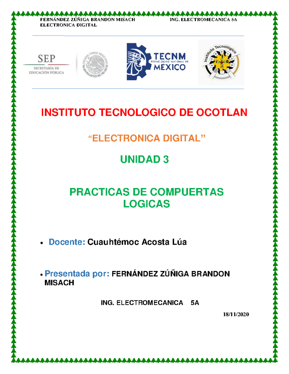 Practica 3C Fernandez Zuñiga Brandon Misach - Subestaciones Electricas - ITO - Studocu