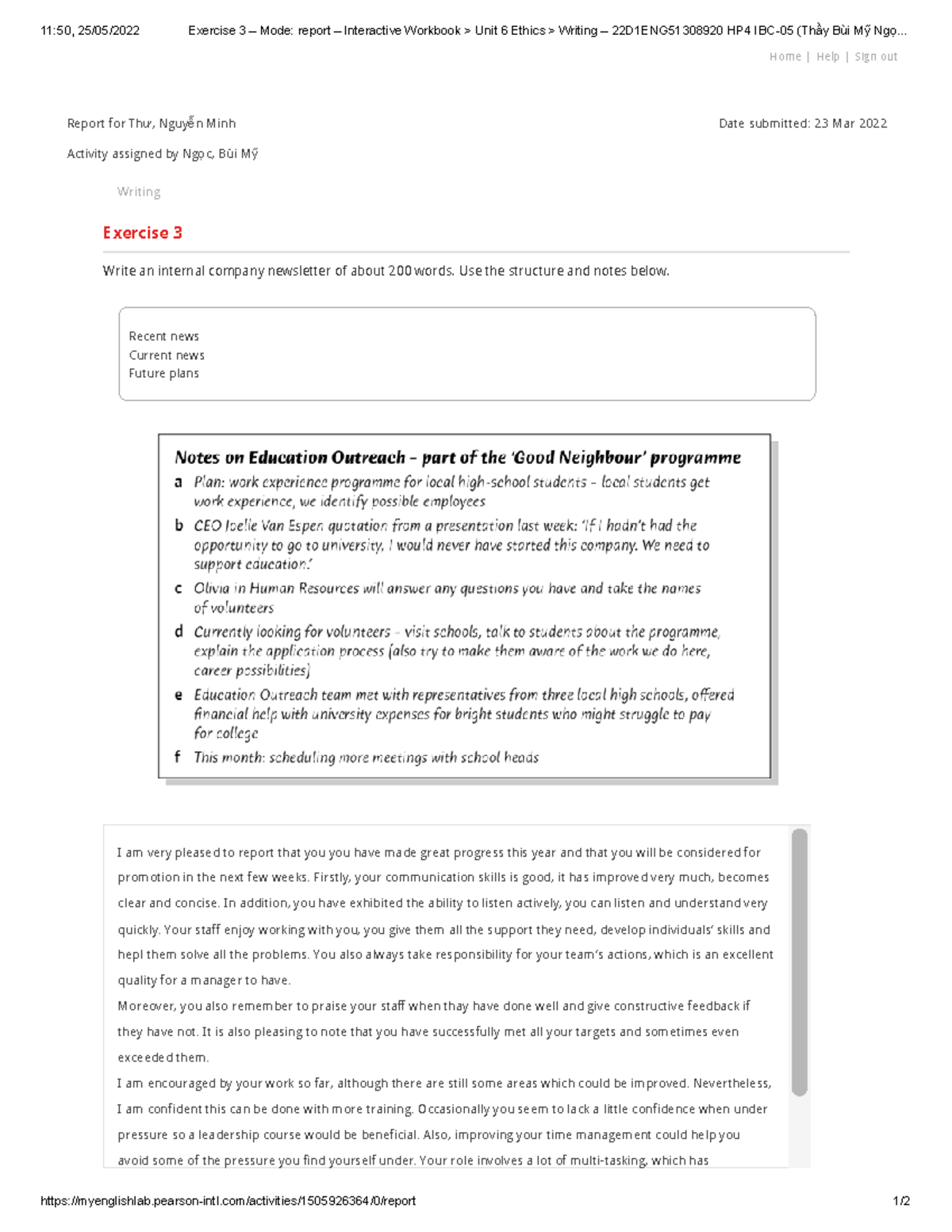 Exercise 3 – Mode report – Interactive Workbook Unit 6 Ethics Writing ...