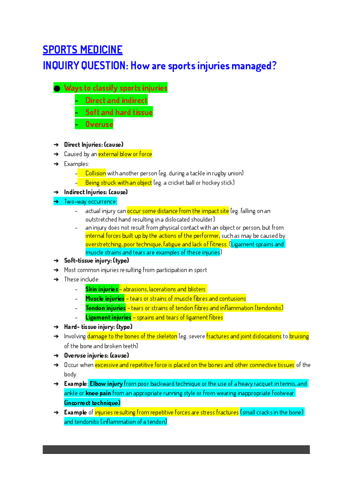 #1 Sports Medicine How are sport injuries classified and managed ...