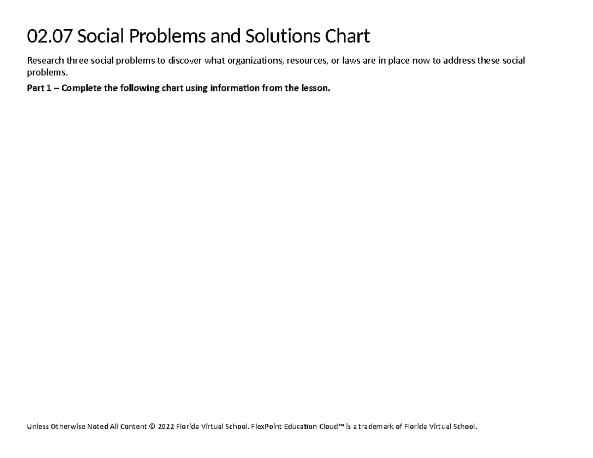 02 07 assignment pop01 - 02 Social Problems and Solutions Chart ...