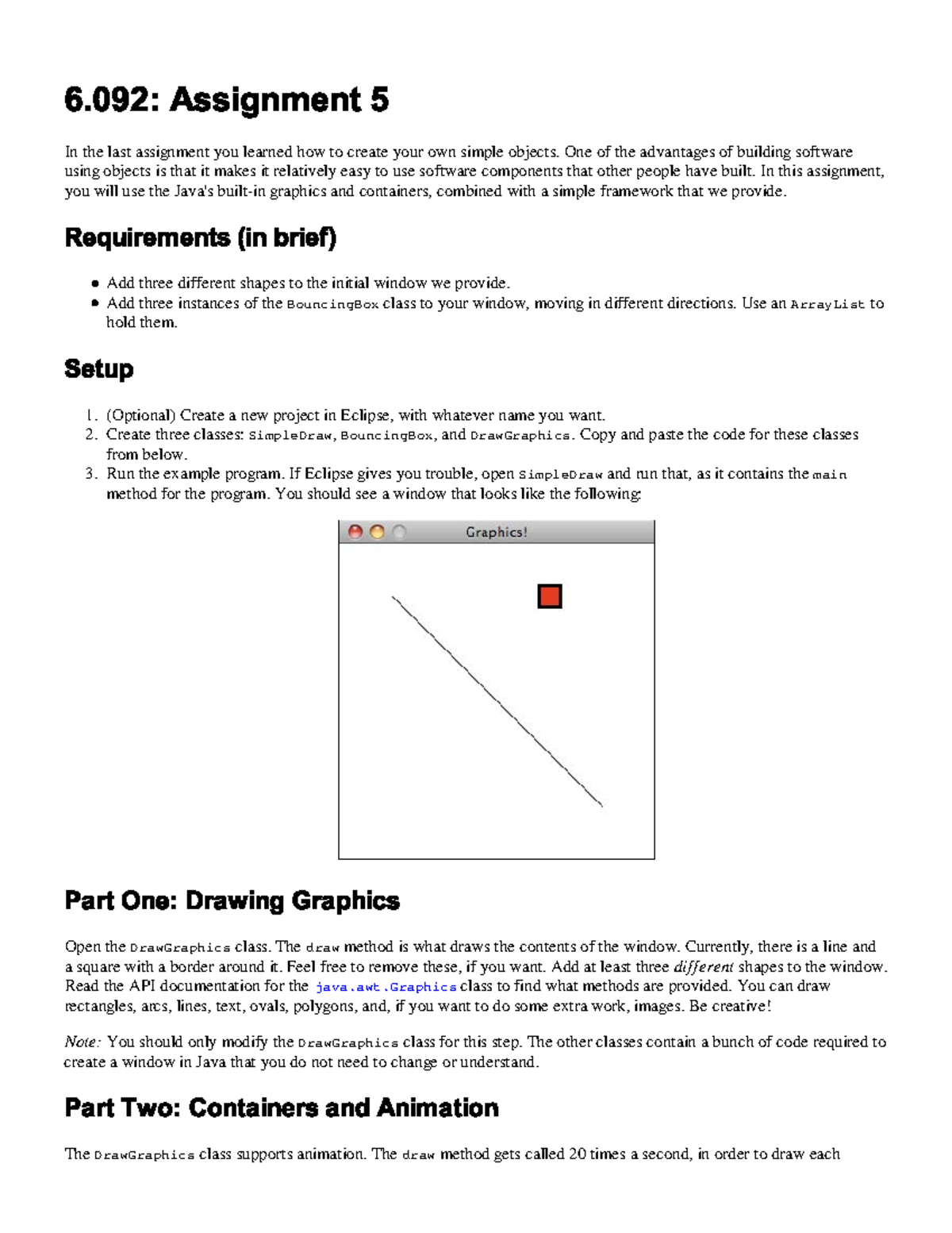 Graphics assn05 - In the last assignment you learned how to create your ...