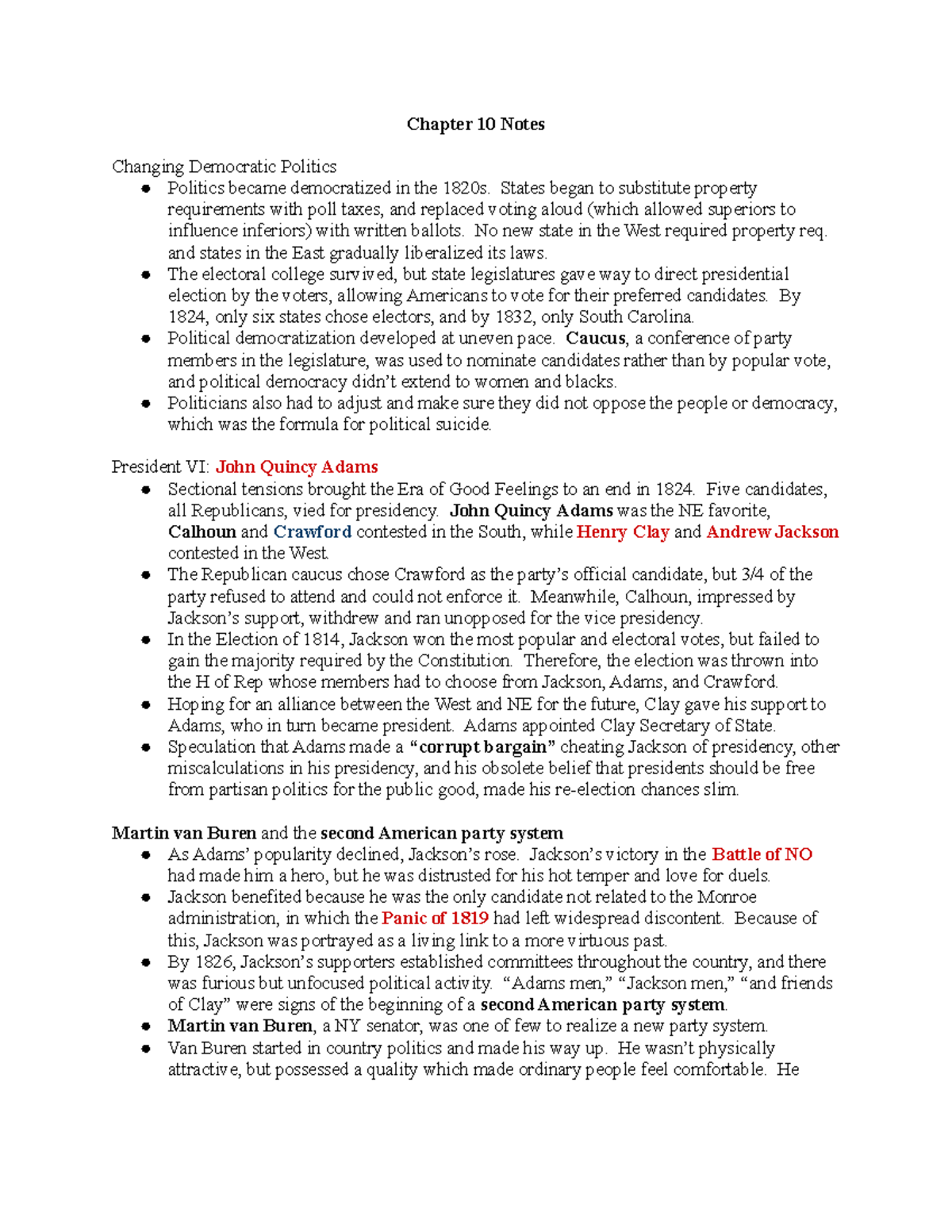 Chapter 10Notes - American history lecture notes - Chapter 10 Notes ...