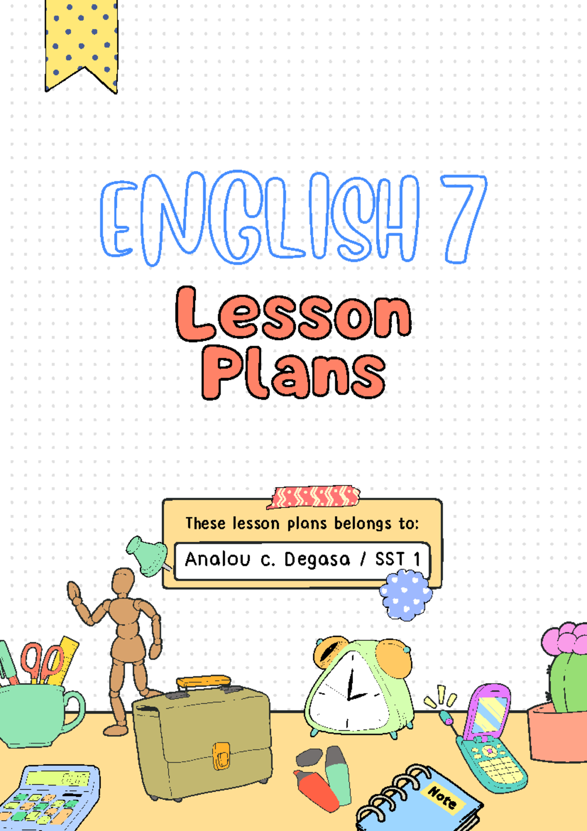 Teacher's Yearly Lesson Plan in Pink, Blue, and Yellow Fun and ...