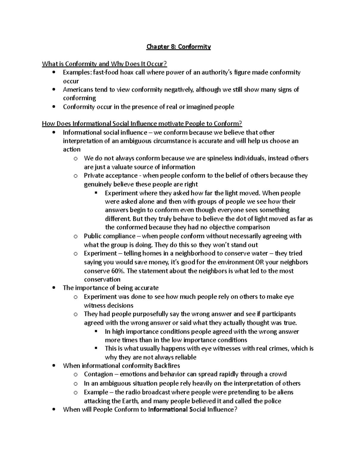 Chapter 8 Conformity Lecture Notes 8 Chapter 8 Conformity What Is