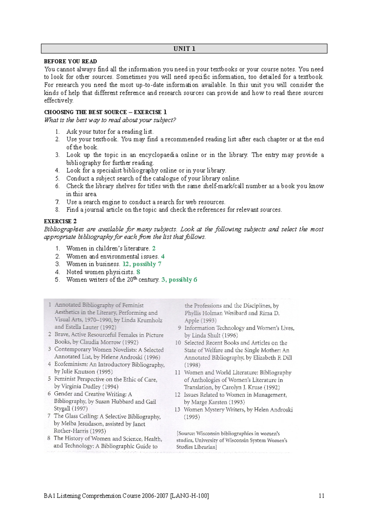 Unit 1 Correction - UNIT 1 BEFORE YOU READ You cannot always find all ...