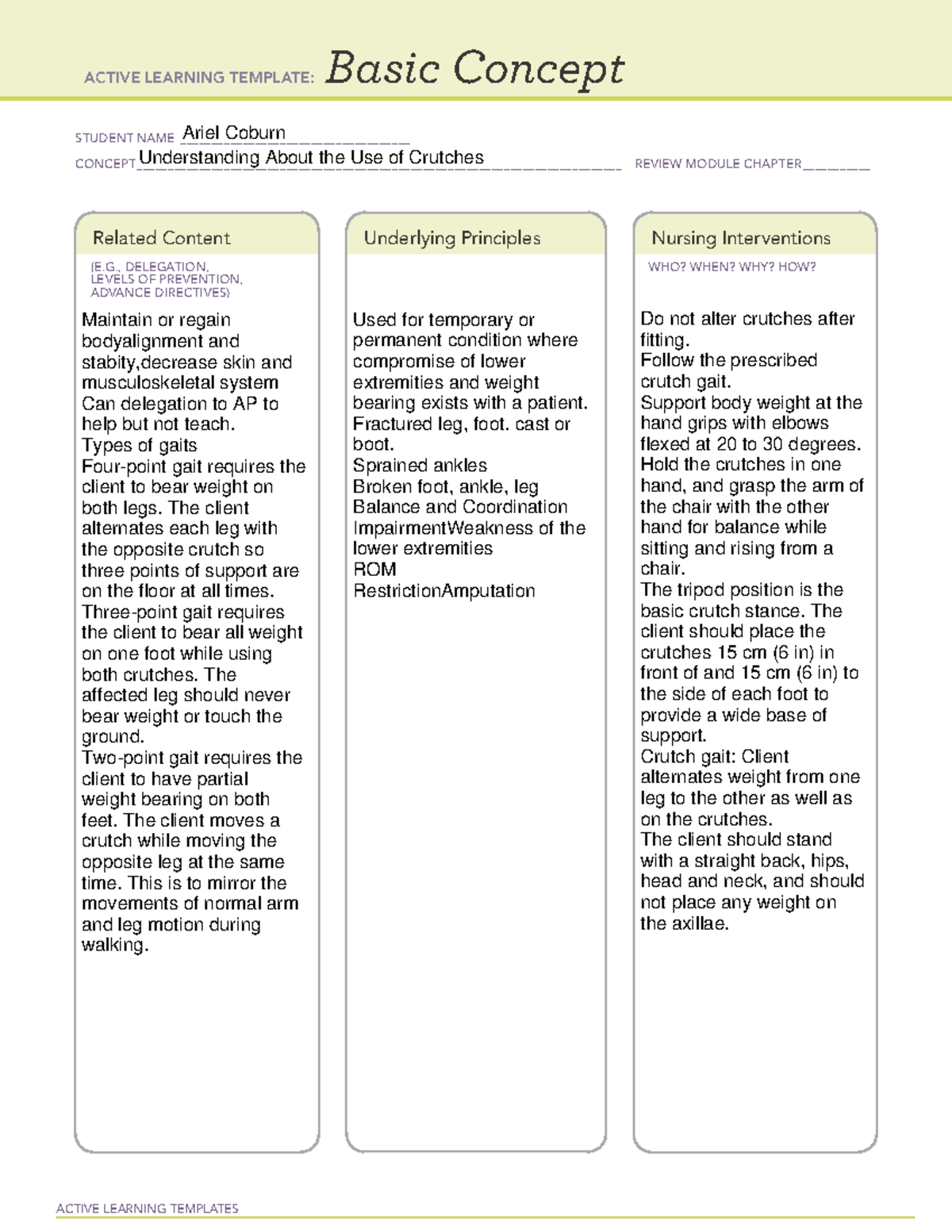 2Understanding About the Use of Crutches - 1110 - ACTIVE LEARNING ...