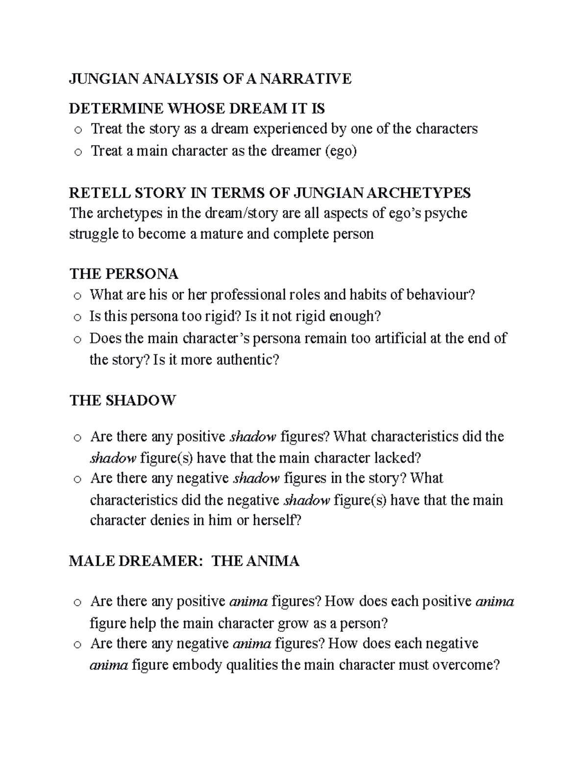 2017 Jungian Steps - Help - JUNGIAN ANALYSIS OF A NARRATIVE DETERMINE ...