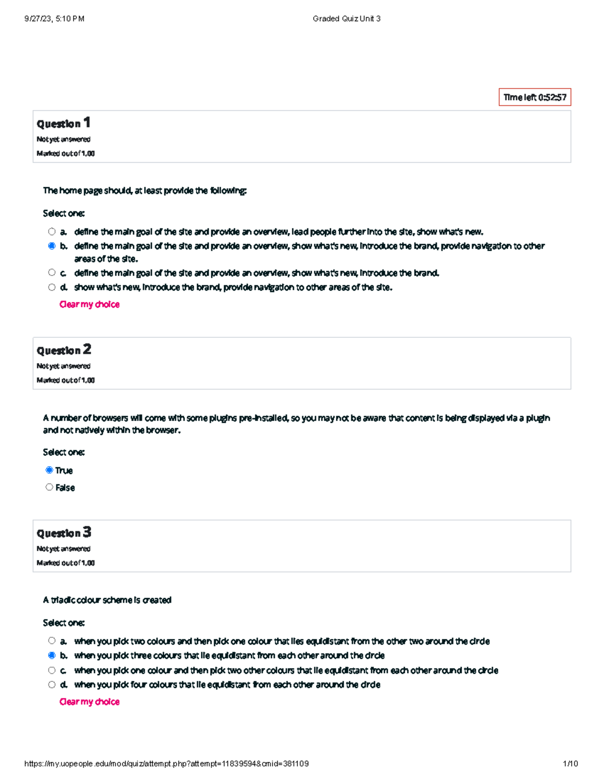 Graded Quiz Unit 3 - Question 1 Not yet answered Marked out of 1 ...