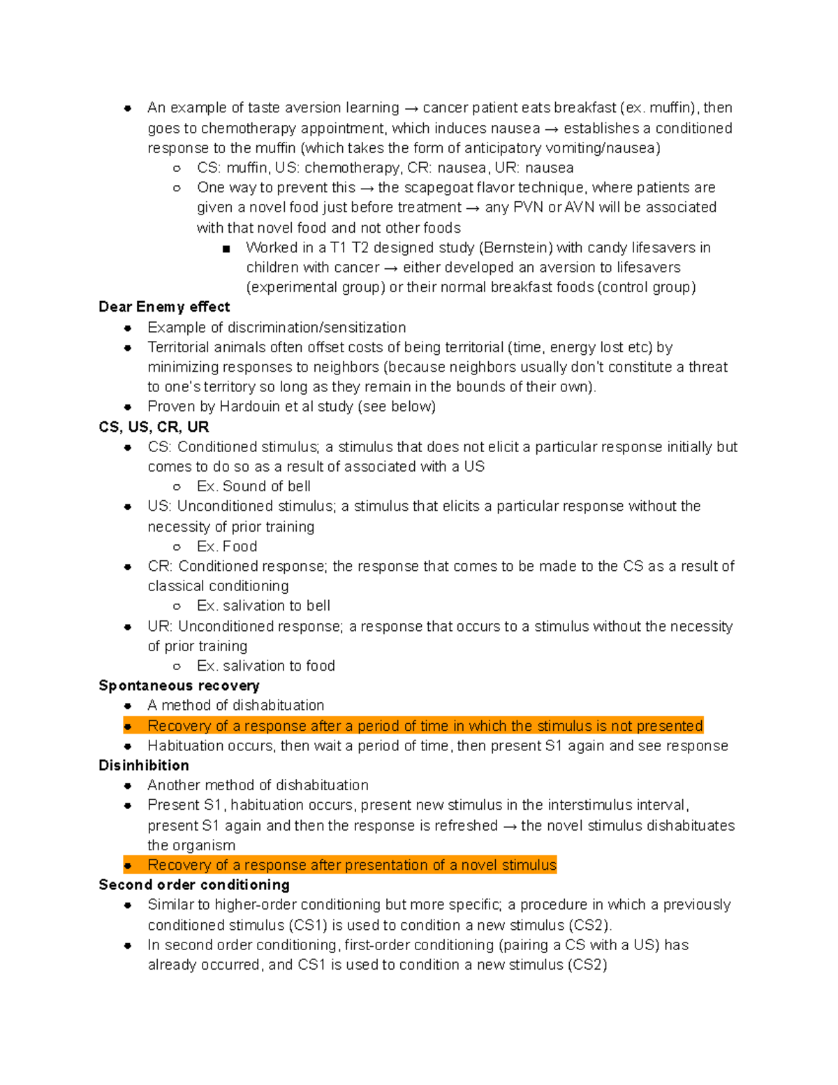 Clps 0100- exam guide - An example of taste aversion learning → cancer ...