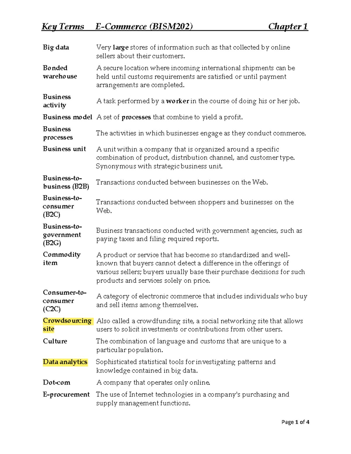 Chapter 1 - learn and grow - Big data Very large stores of information ...
