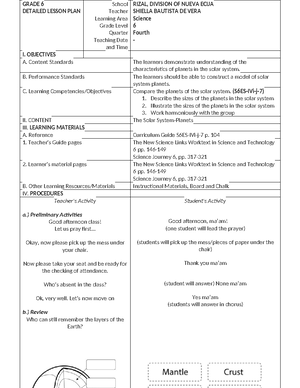 MA'AM Analyn TLE 10 - Bsbshsh - I. OBJECTIVES A. Content Standards The ...
