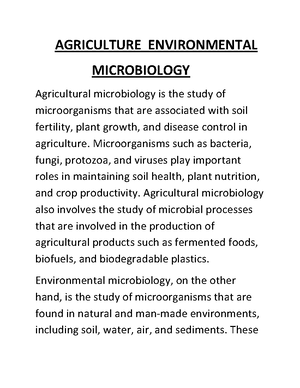 Agriculture and Environmental Microbiology 2 - and the mechanisms by ...