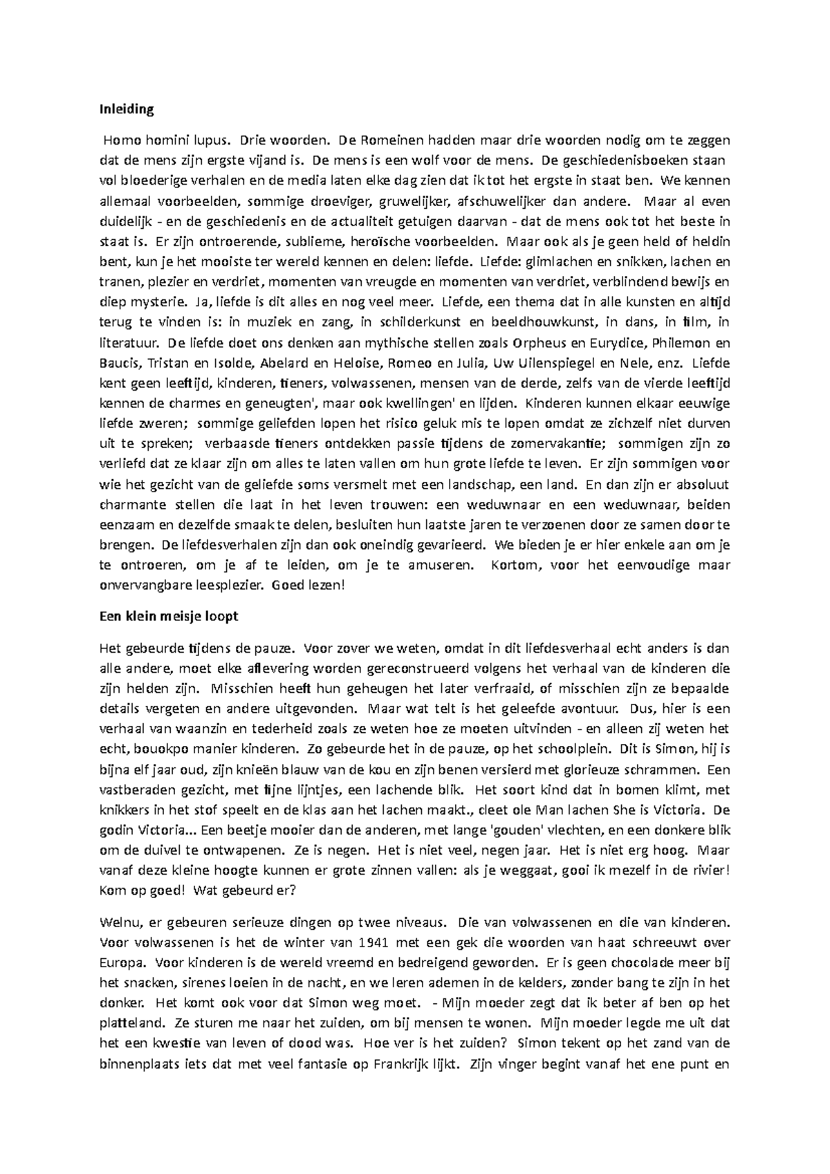 Frans Frans Frans Frans - Inleiding Homo homini lupus. Drie woorden. De ...