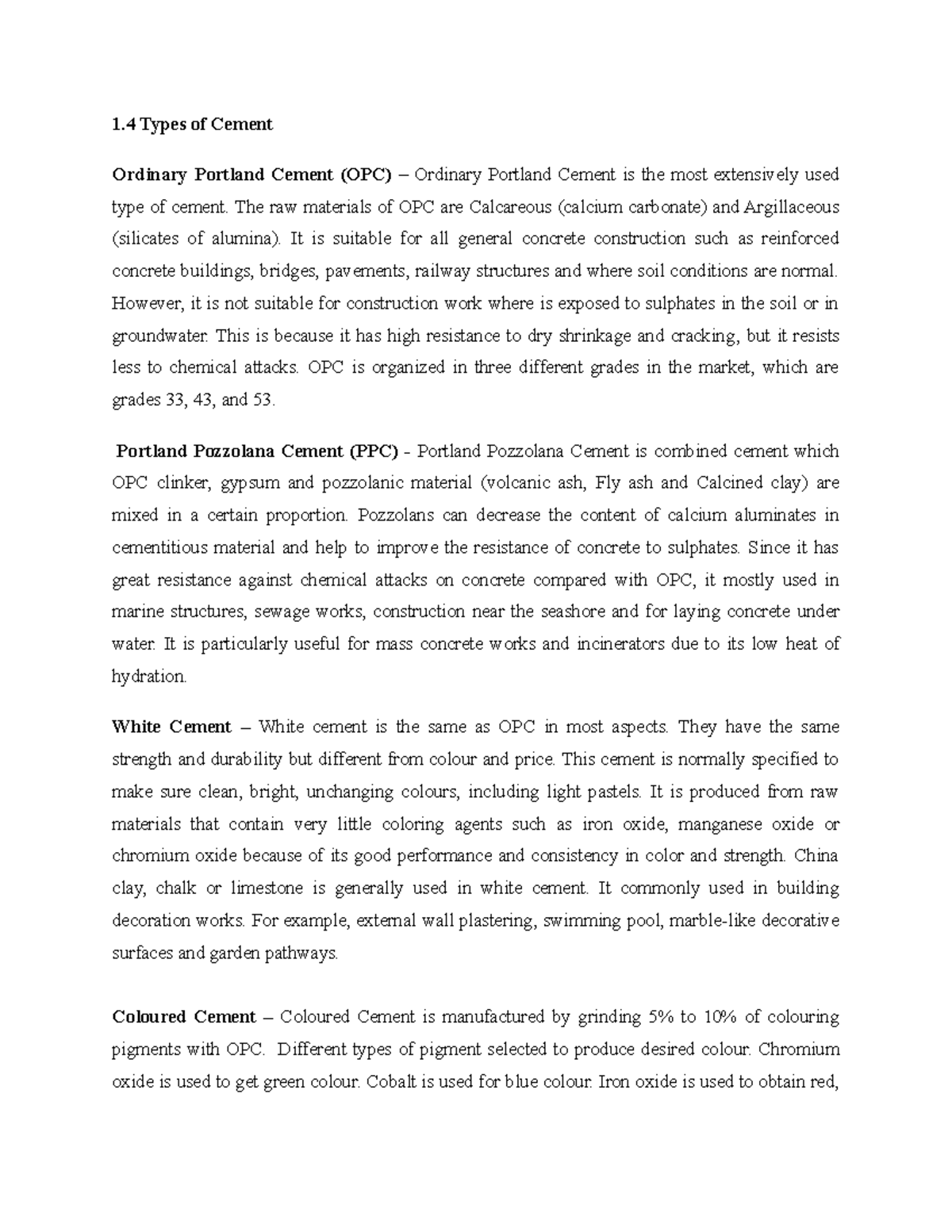 Cement - The raw materials of OPC are Calcareous (calcium carbonate ...