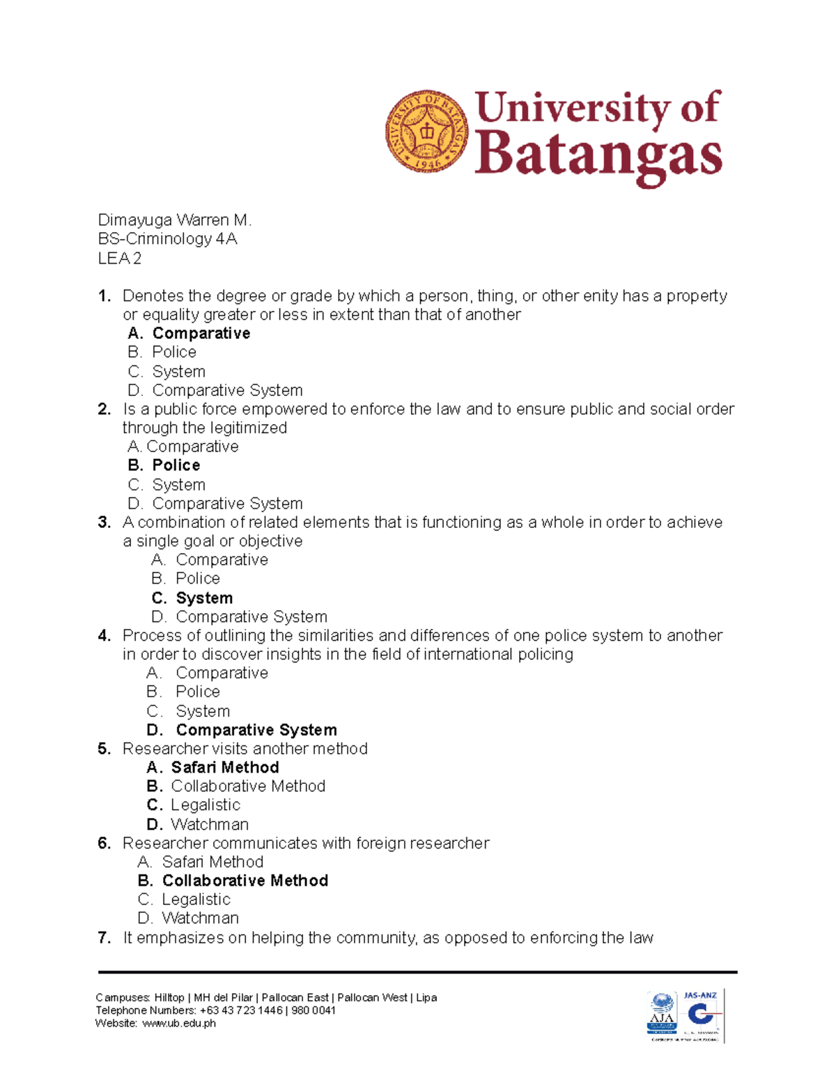 Dimayuga Warren LEA 2 - LEA 2 - Campuses: Hilltop | MH del Pilar ...
