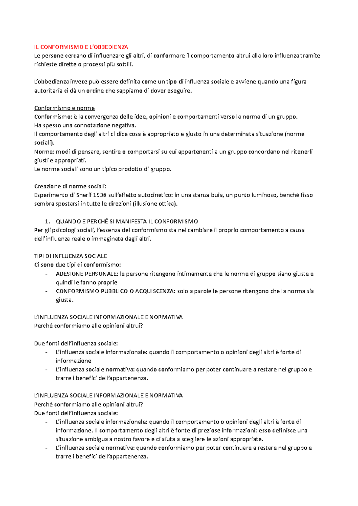 CAP.7 V IL Conformismo E L' Obbedienza - IL CONFORMISMO E L’OBBEDIENZA ...