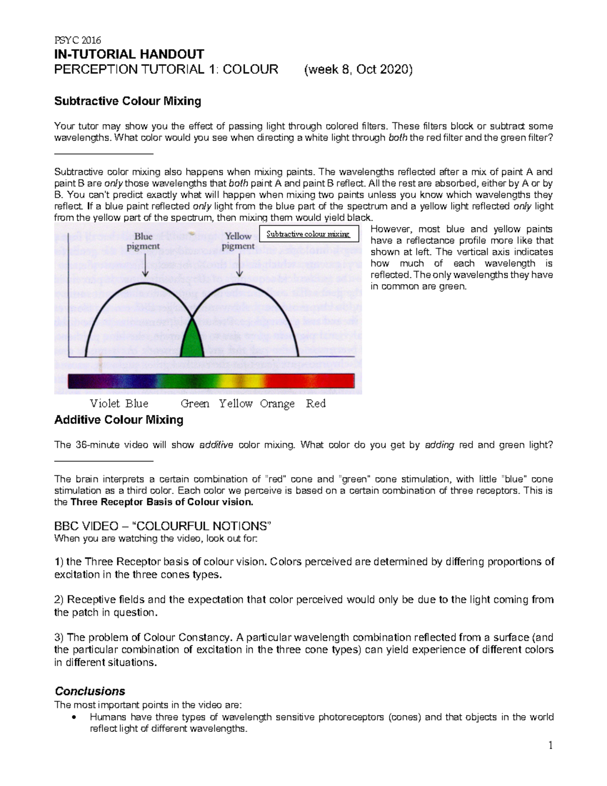Colour Tutorial 8 Handout 2020 - PSYC 201 6 1 IN-TUTORIAL HANDOUT ...