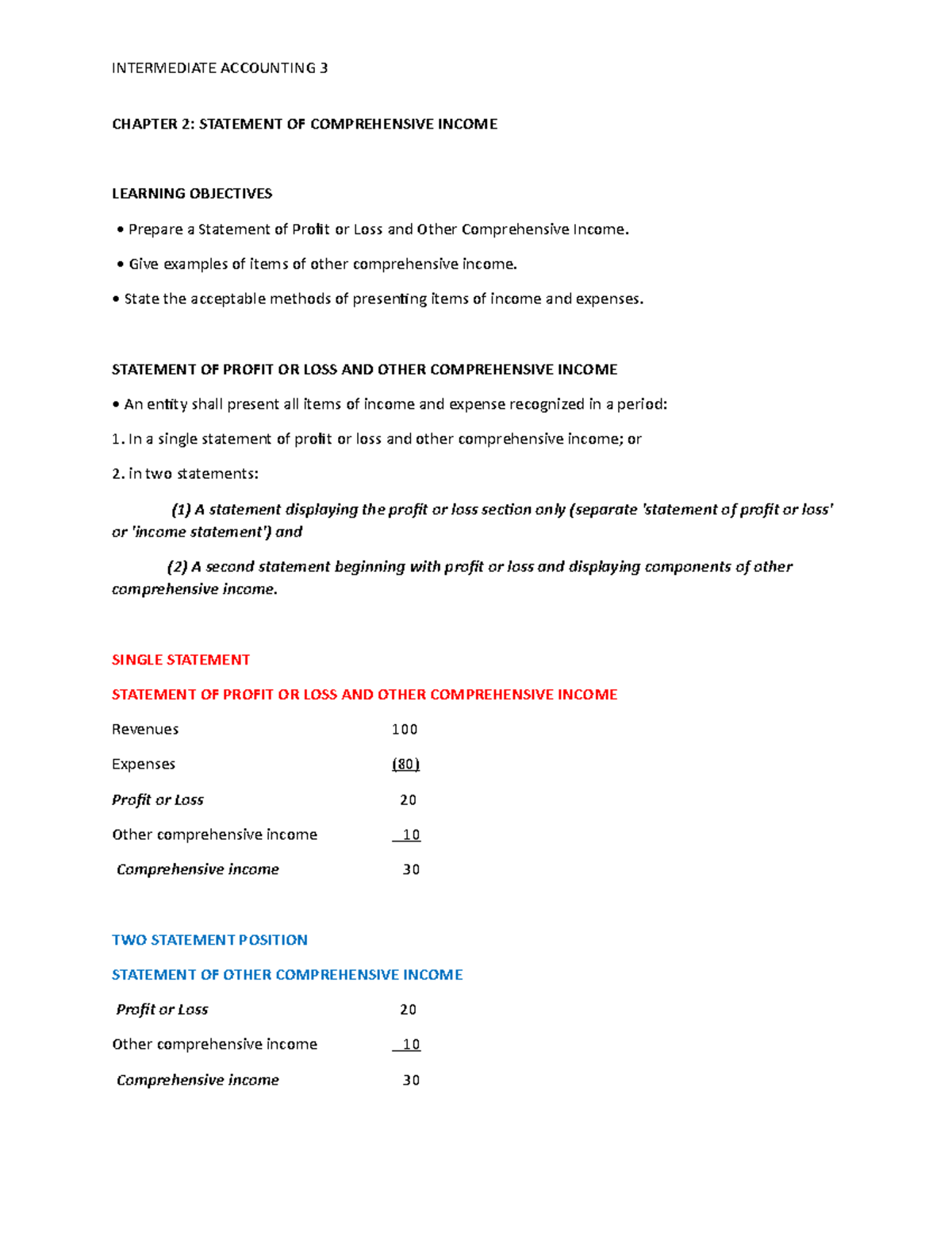 IA3 - CH2 Statement of Comprehensive Income - CHAPTER 2: STATEMENT OF ...