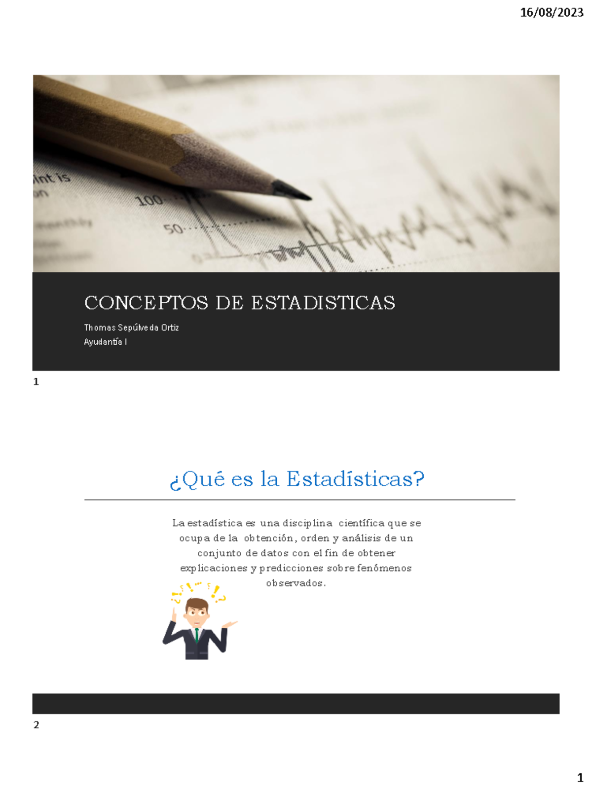 Actividad I - Conceptos de Estadísticas para la Econometría - CONCEPTOS ...