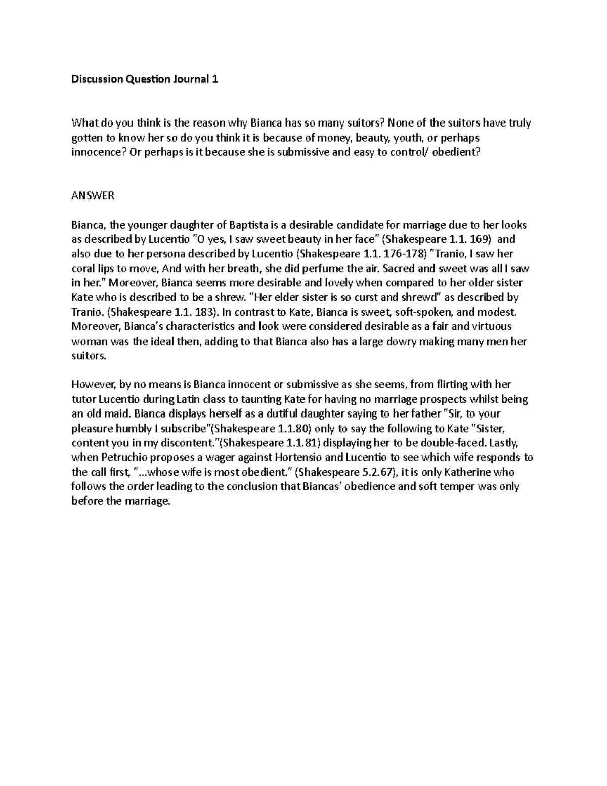 DQ Journals Prompt - Discussion Journal - Discussion Question Journal 1 ...