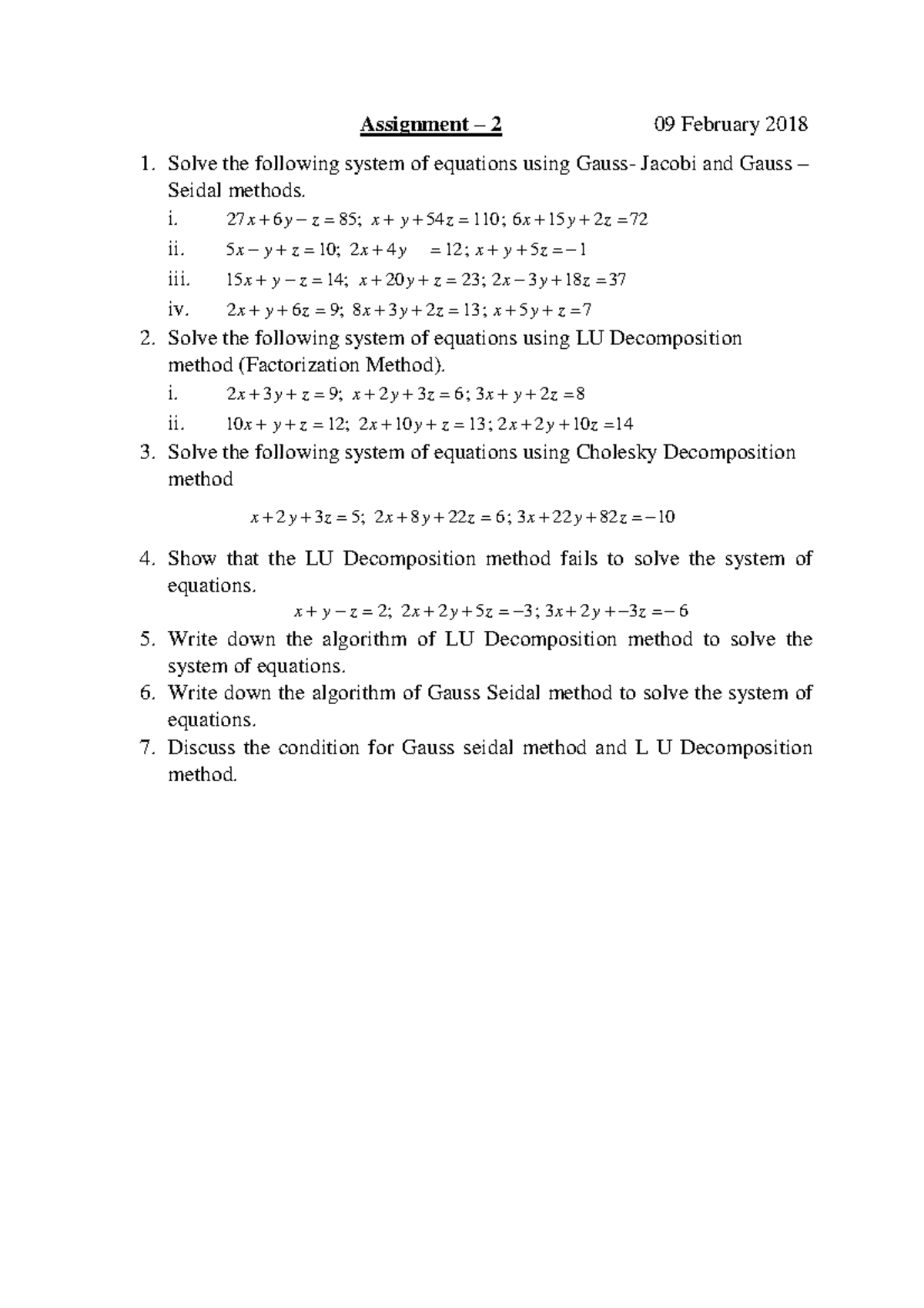 Assignment - 2 - important notes - Assignment – 2 09 February 2018 1 ...