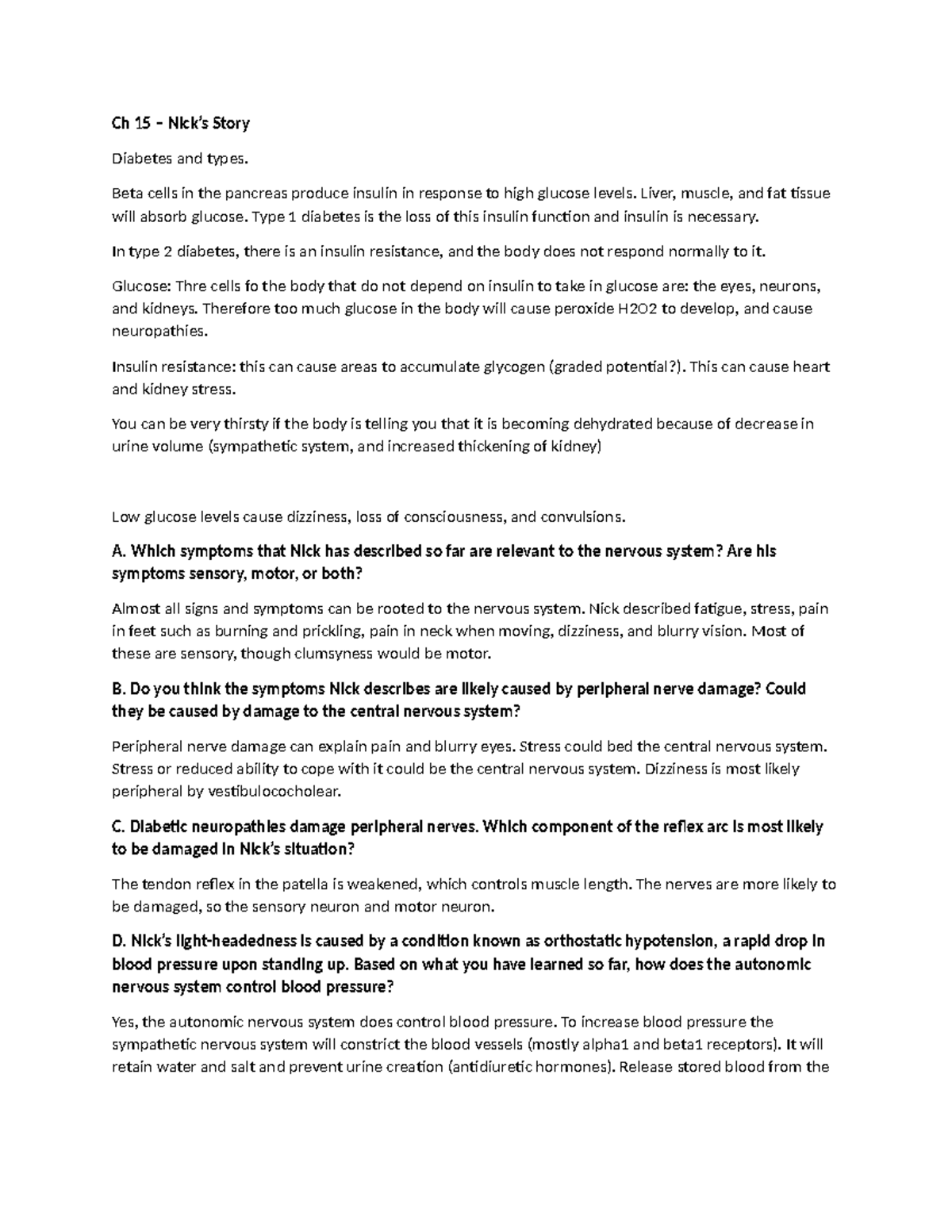 Ch 15 Nick's Story - This goes through samples question that detail ...