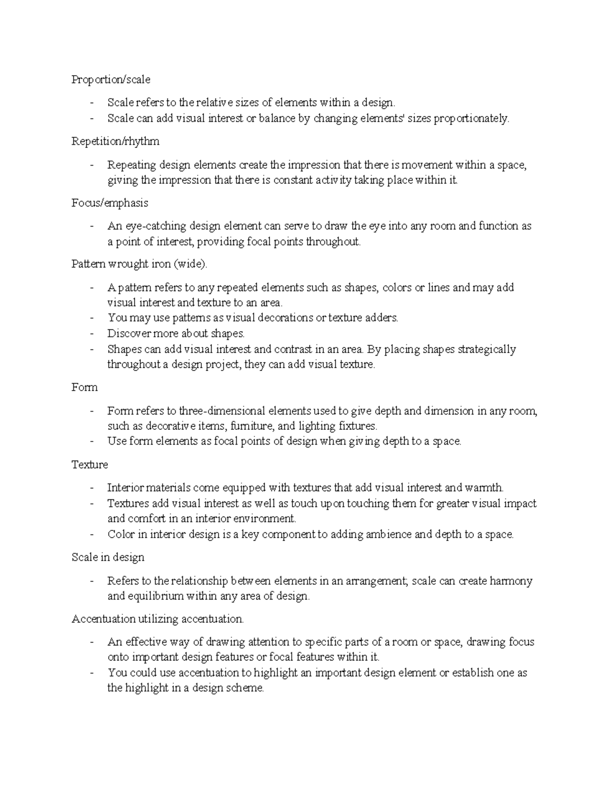 ART History Notes 6 - Proportion/scale Scale refers to the relative ...