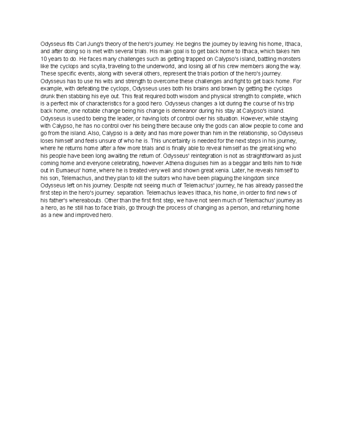 WA 1 - Writing assignment 1 for introduction to classic literature ...