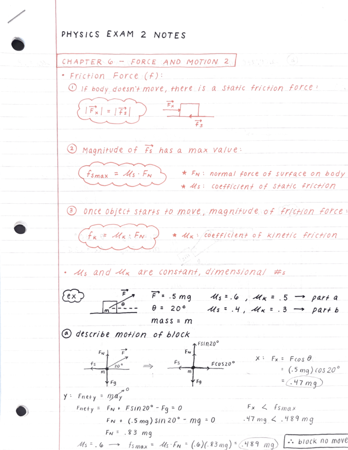 Physics I Exam 2 Notes - Course taught by Professor Mitchell Wayne ...
